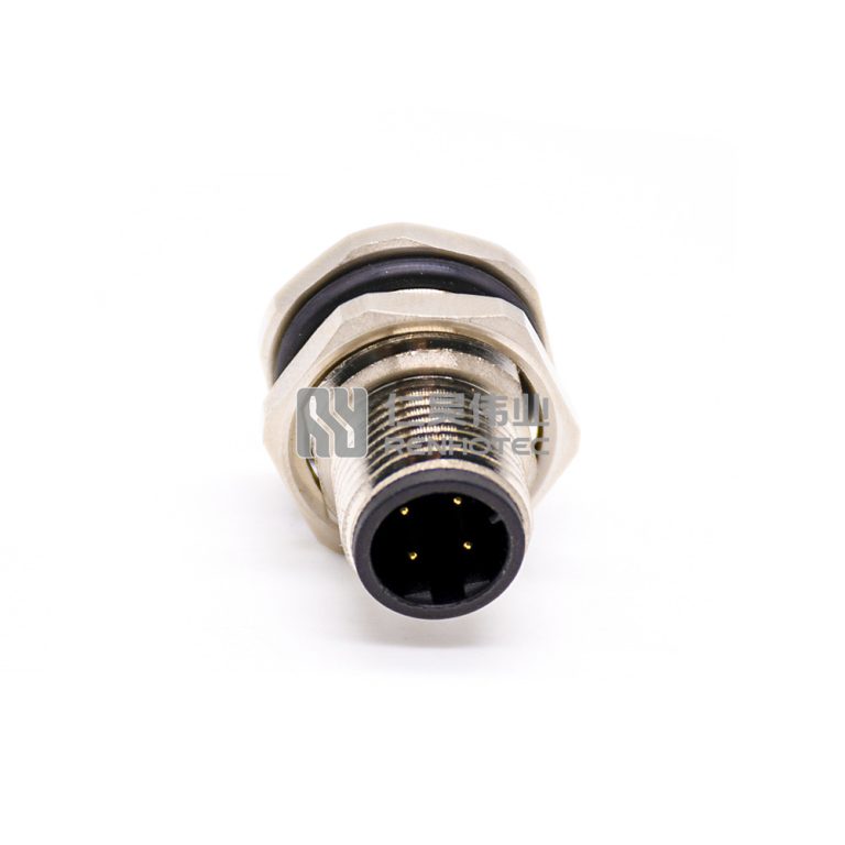 M12 Panel Mount Connectors Male Socket Solder Front Fastened(M16*1.5 ...