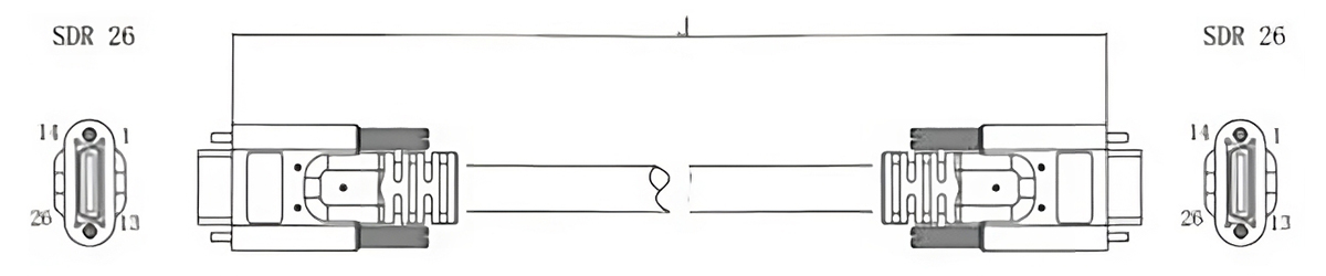 SDR Plug to SDR Jack Camera Link Cable Assemblies with Screw Lock