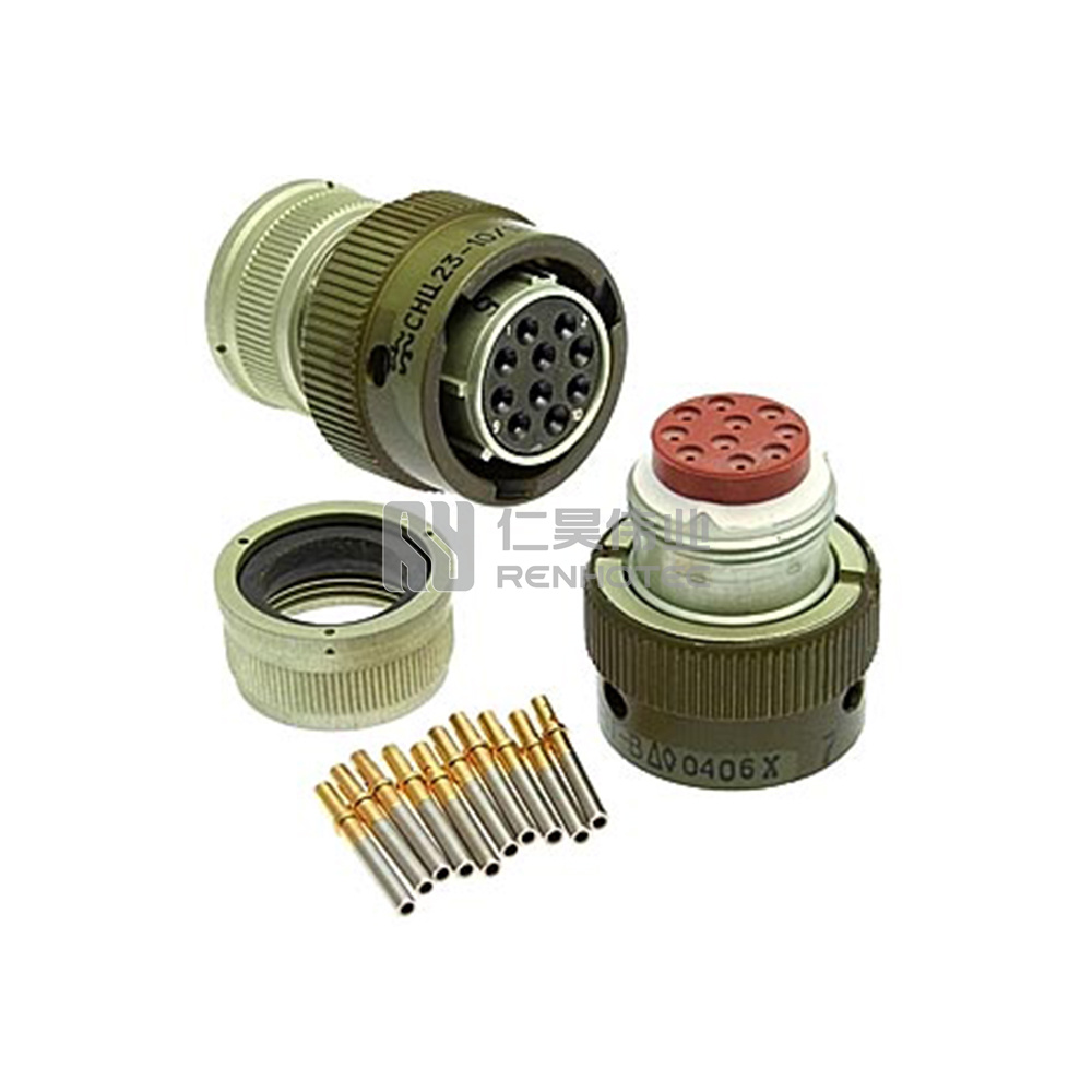 ZH23 Series Shell Size 18 10 Pin Female Plug with Simple Tail Attachment