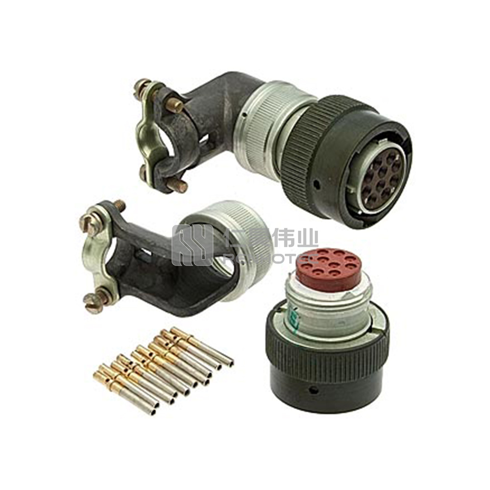 ZH23 Series Shell Size 18 10 Pin Female Plug with Angled Tail Attachment