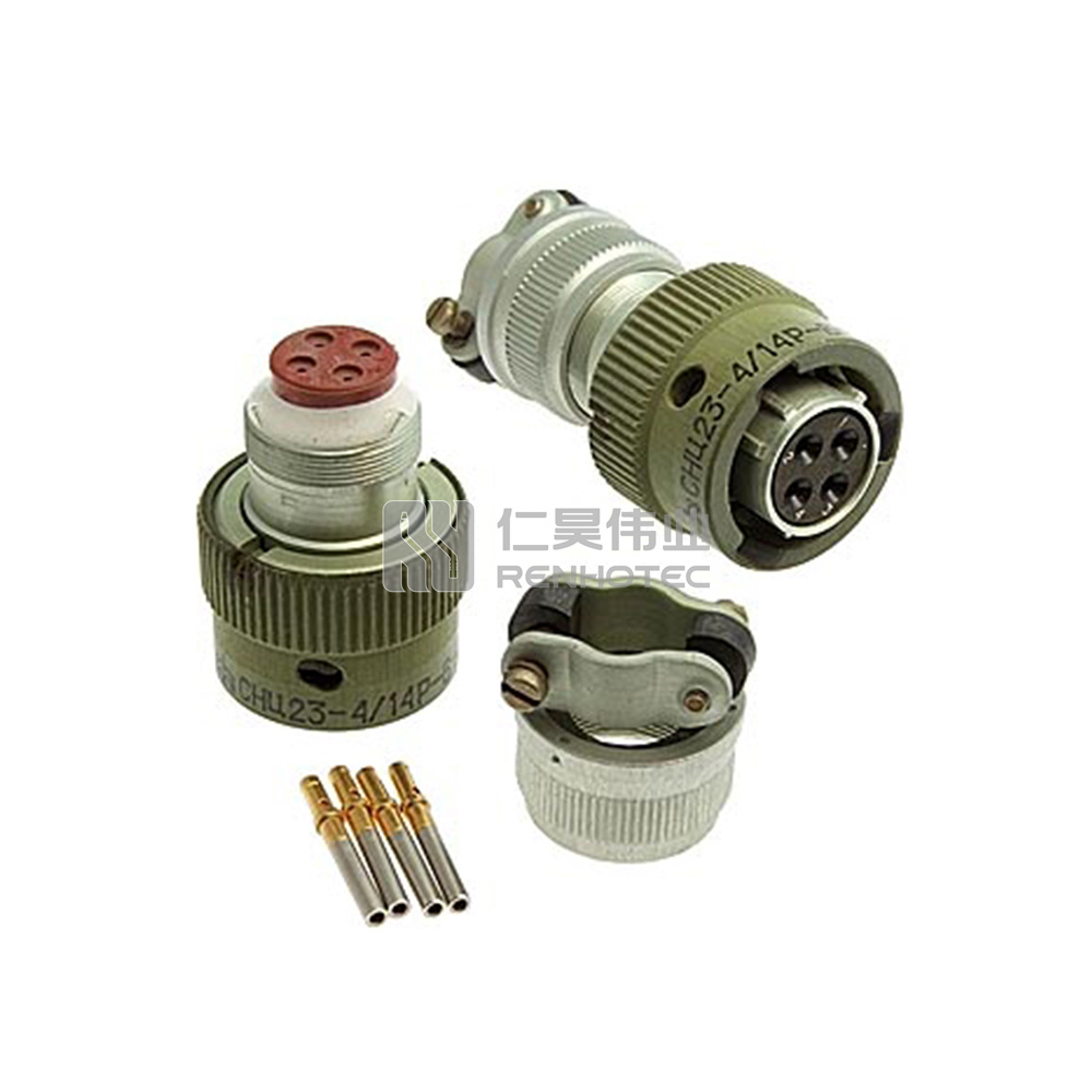 ZH23 Series Shell Size 14 4 Pin Male Plug with Straight Tail Attachment