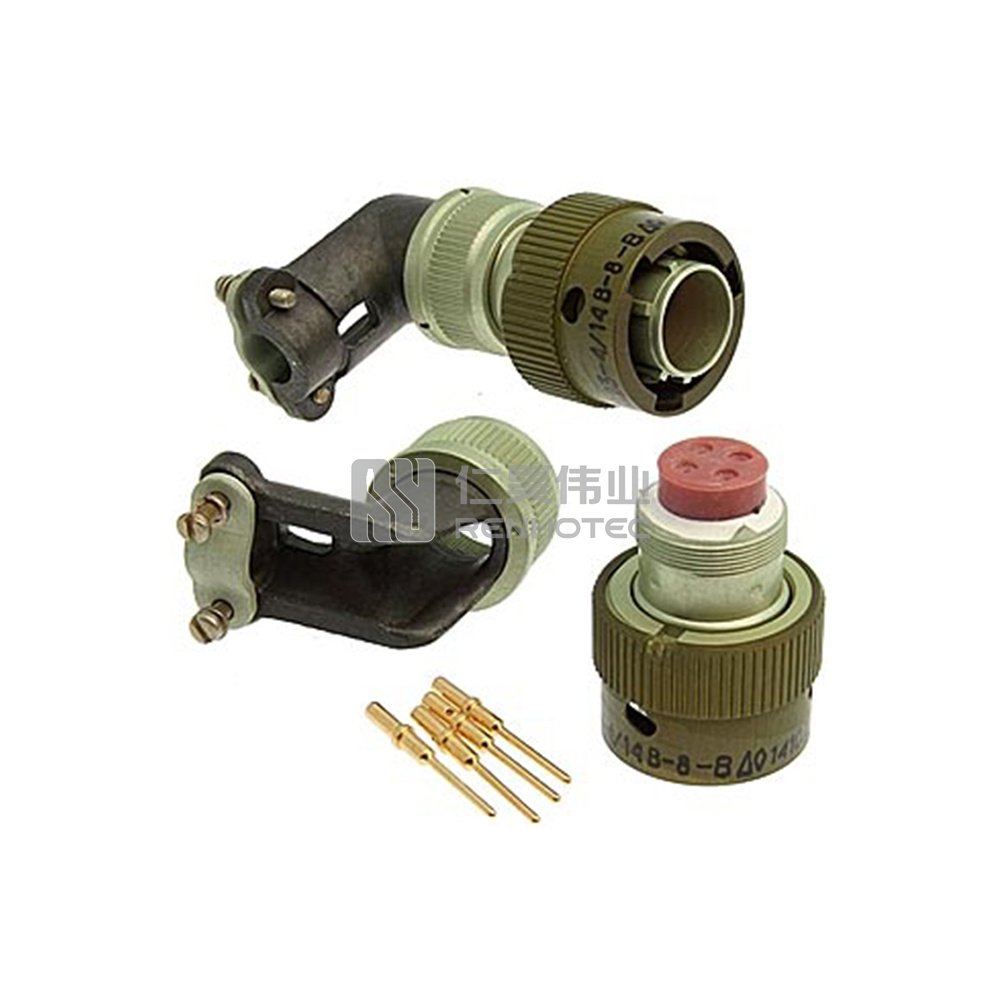 ZH23 Series Shell Size 14 4 Pin Male Plug with Angled Tail Attachment ...