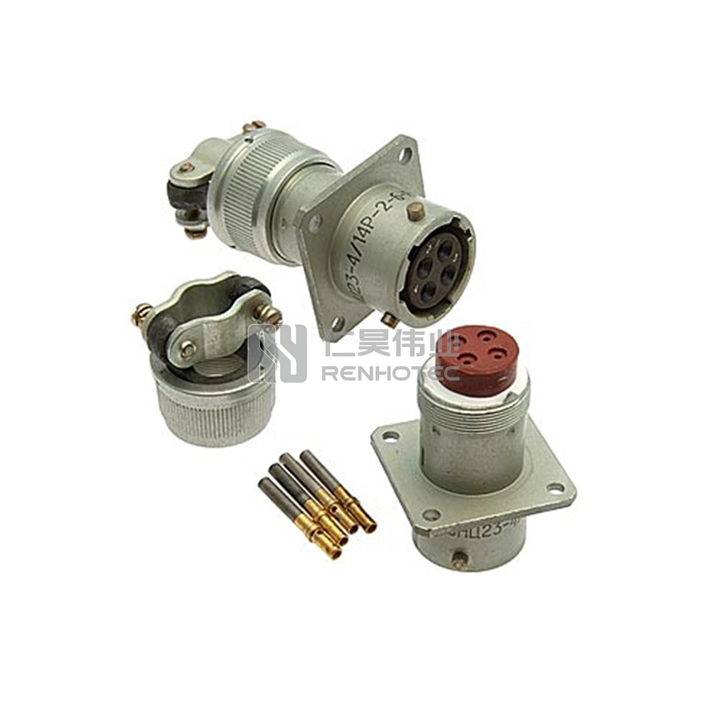 ZH23 Series Shell Size 14 4 Pin Female Socket with Straight Tail Attachment