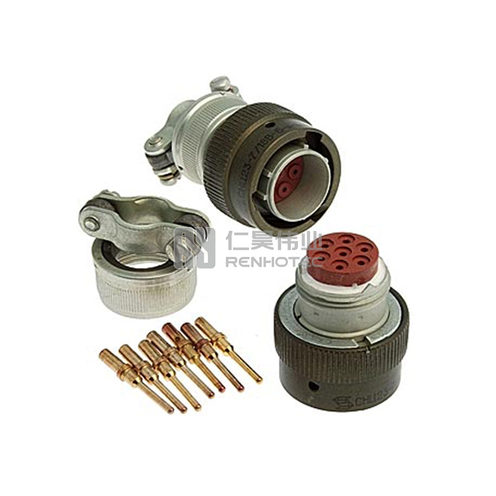 ZH23 Series Shell Size 18 7 Pin Male Plug with Straight Tail Attachment ...