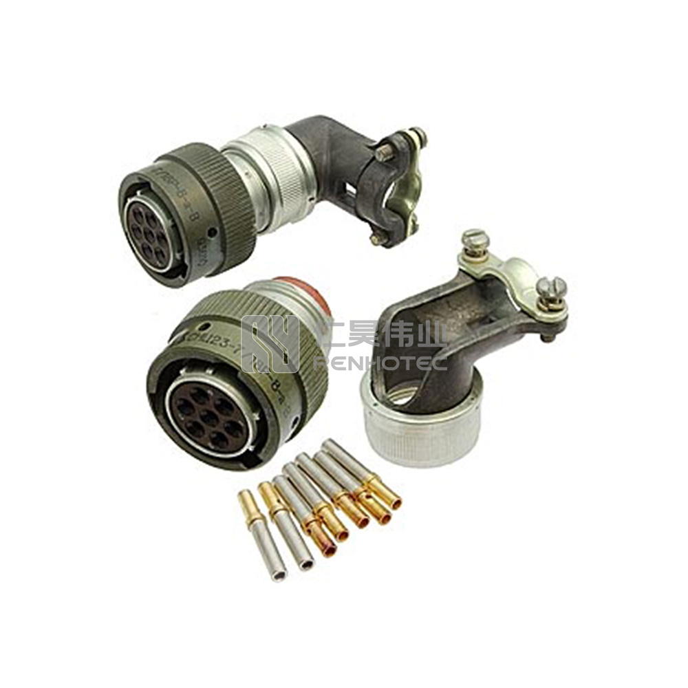 ZH23 Series Shell Size 18 7 Pin Female Plug with Angled Tail Attachment ...