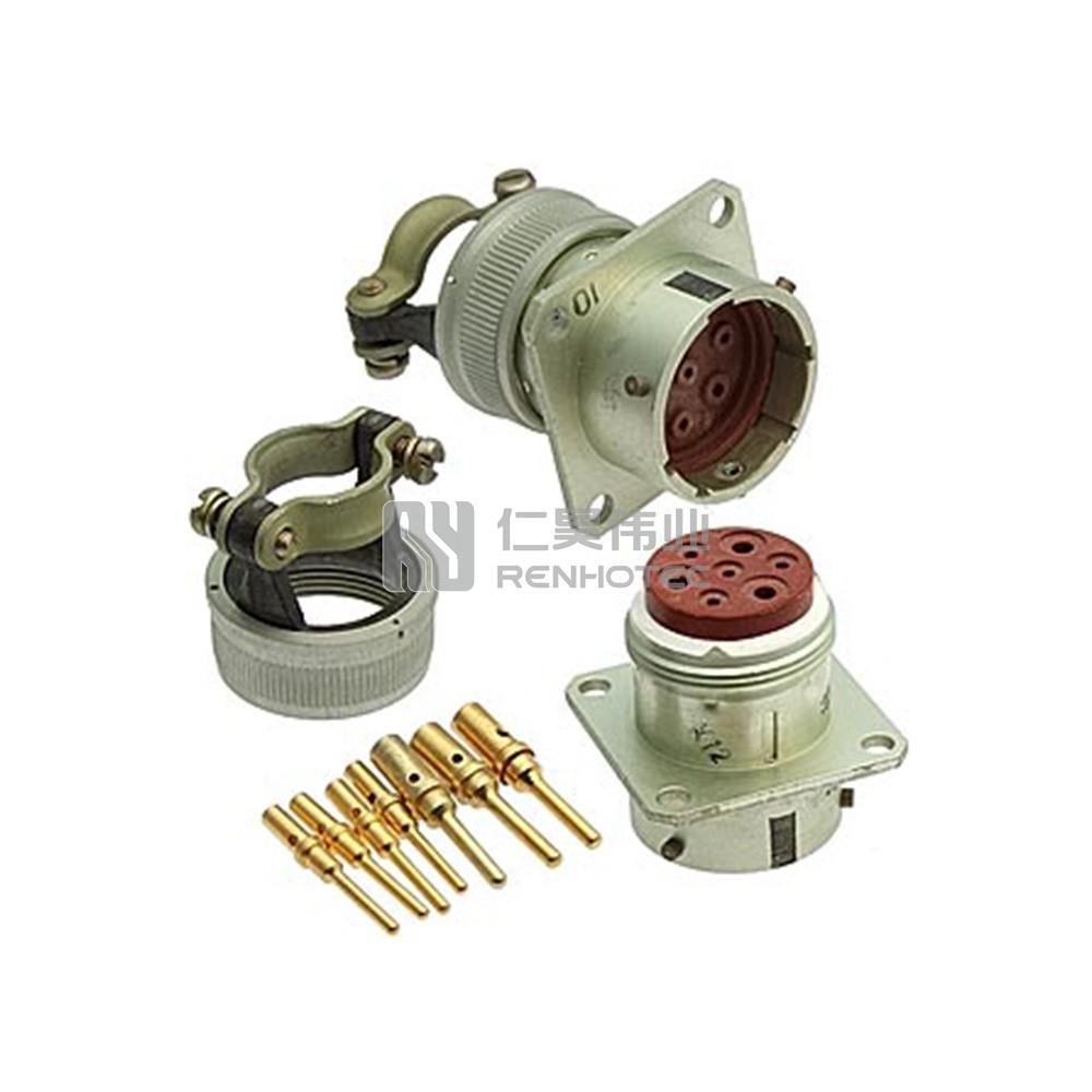 ZH23 Series Shell Size 22 7 Pin Male Socket with Straight Tail Attachment