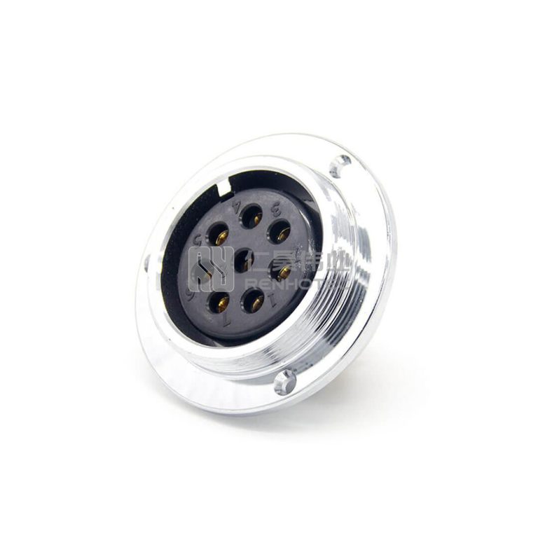 GX48 3-Hole Flange Reverse Type Female Socket Threaded Panel Mount ...