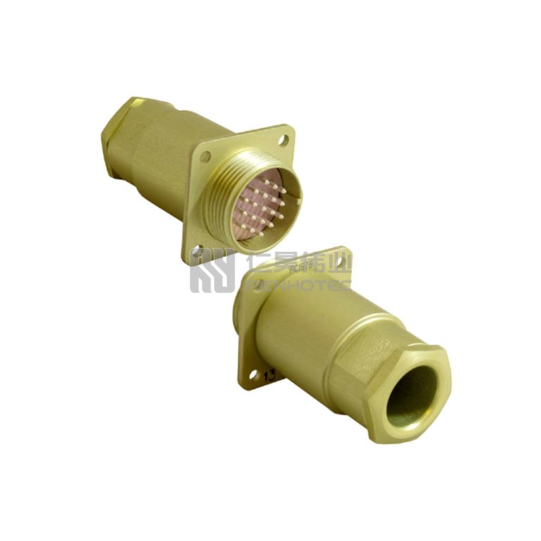 Threaded PC19ZPJ 19 Pin Male Straight Butt Joint Plug Solder Cups